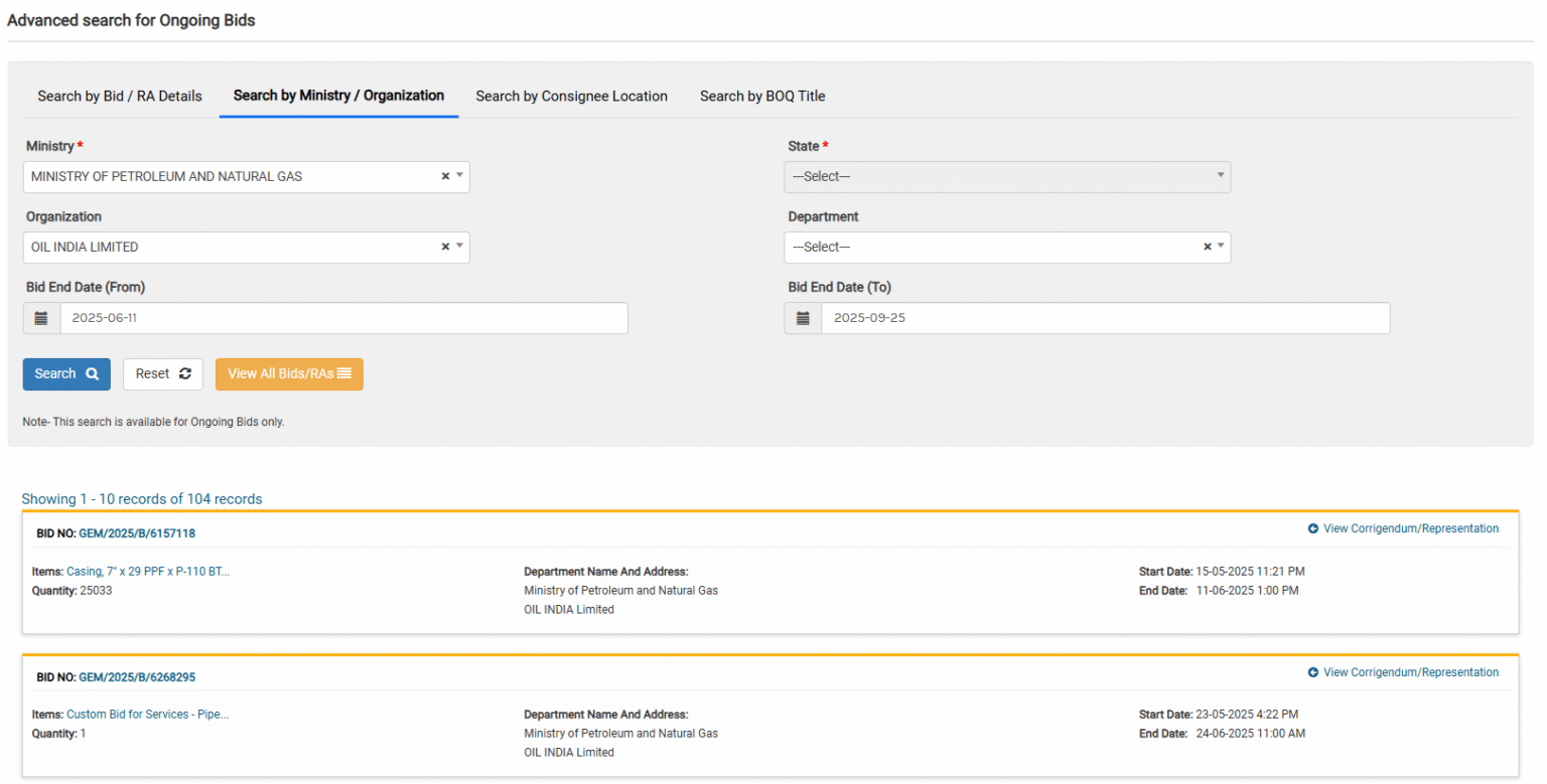 How to Search Tenders on GeM Portal [2025 Guide] – Step-by-Step with ...